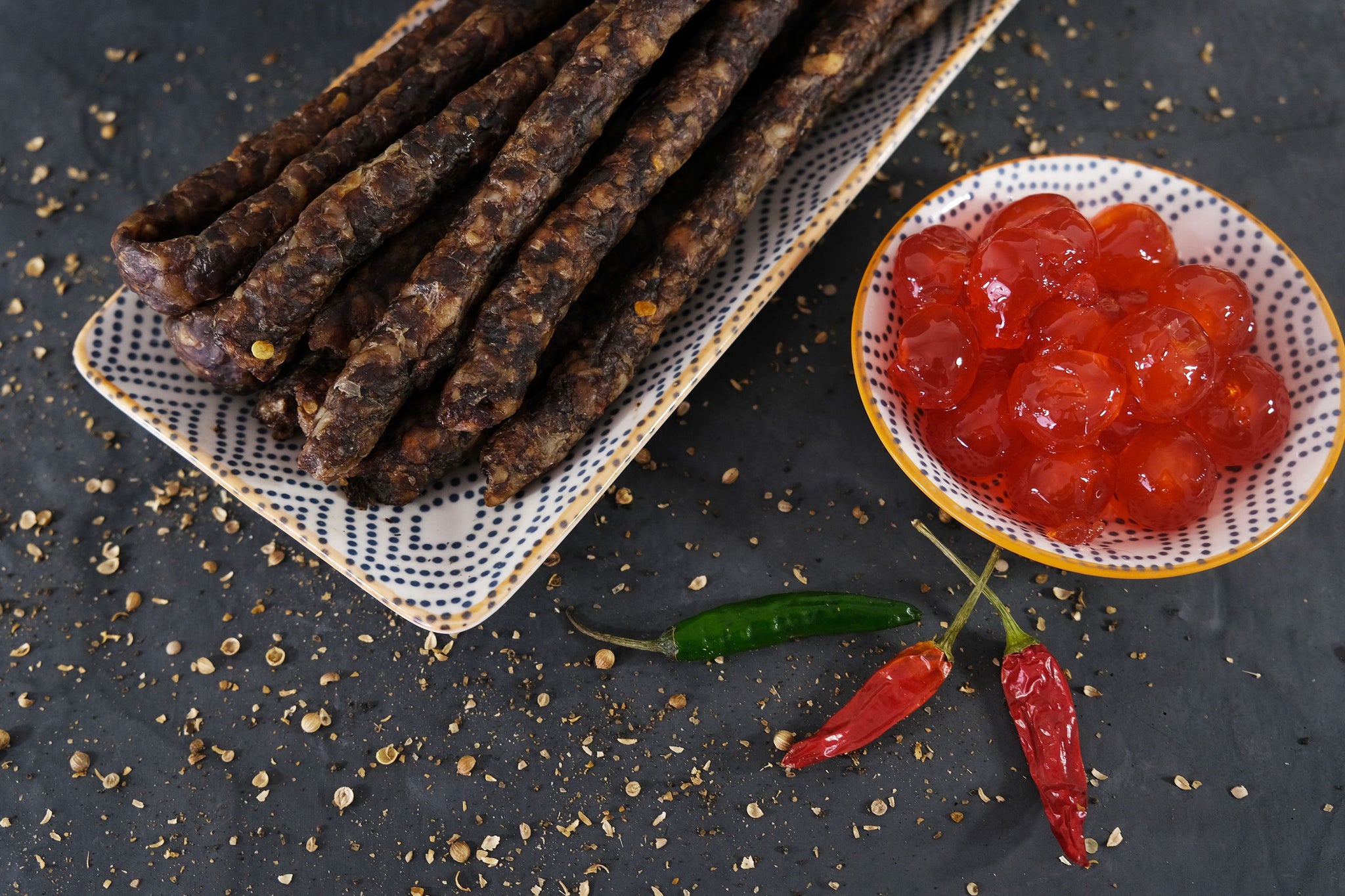 Chilli-Cherry Free Range Dry Wors – omg-biltong